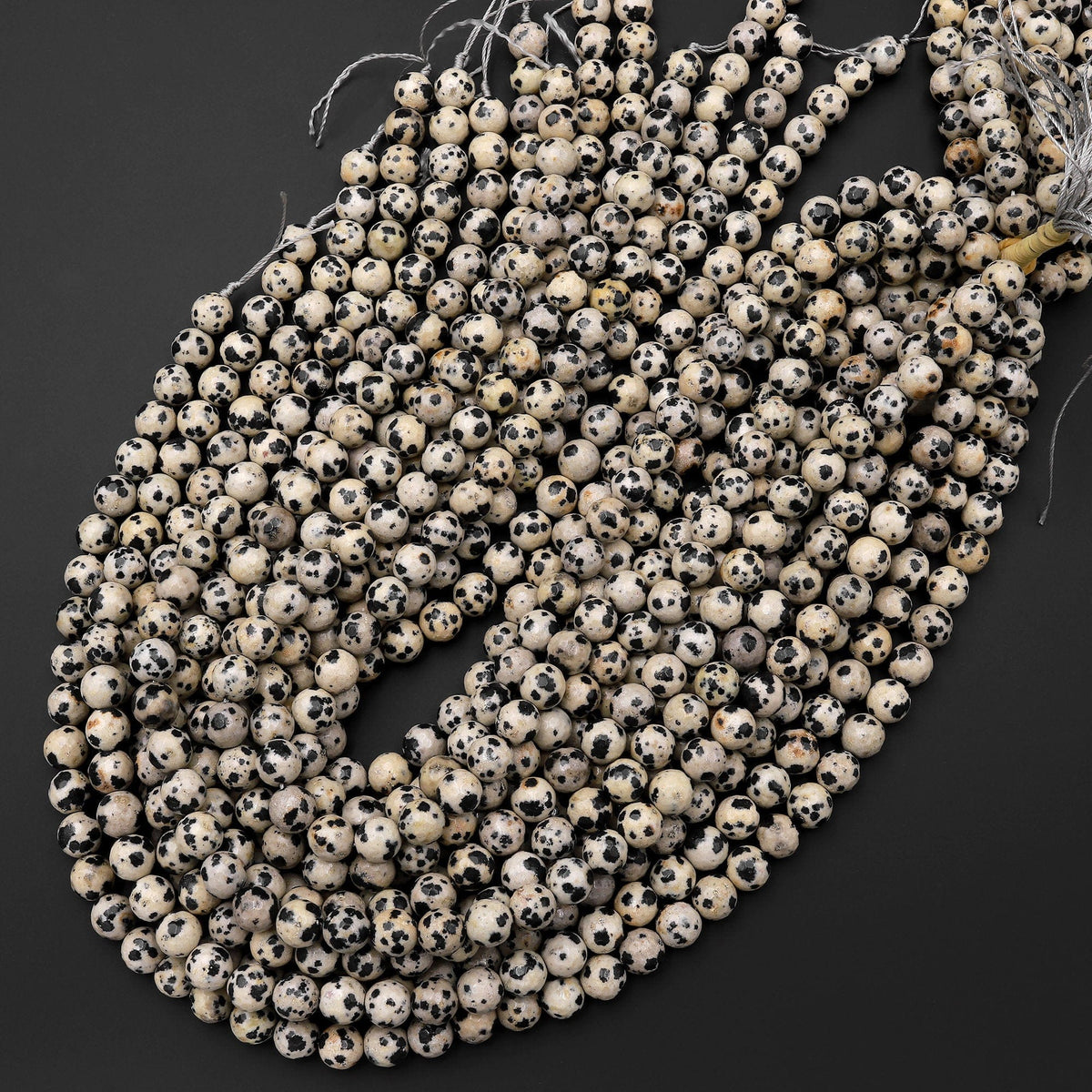 Faceted Natural Dalmatian Jasper Beads 4mm 6mm 8mm 10mm Round Beads 15 ...