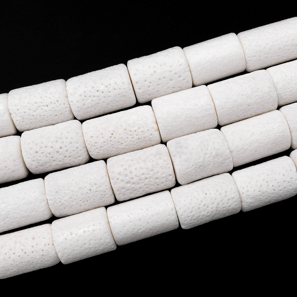 Natural White Sponge Coral Beads Large Smooth Tube Cylinder Gemstone 1 ...