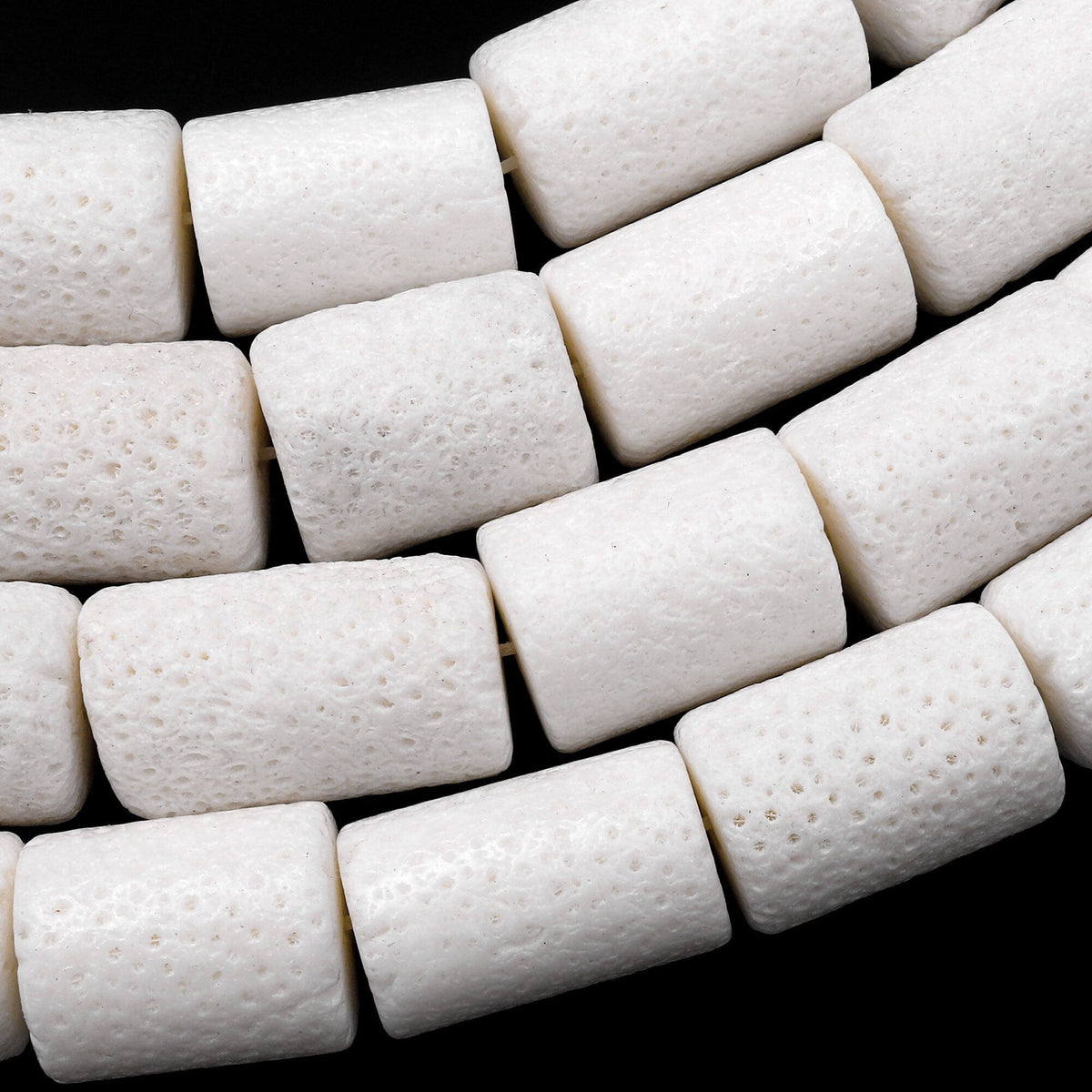 Natural White Sponge Coral Beads Large Smooth Tube Cylinder Gemstone 1 ...