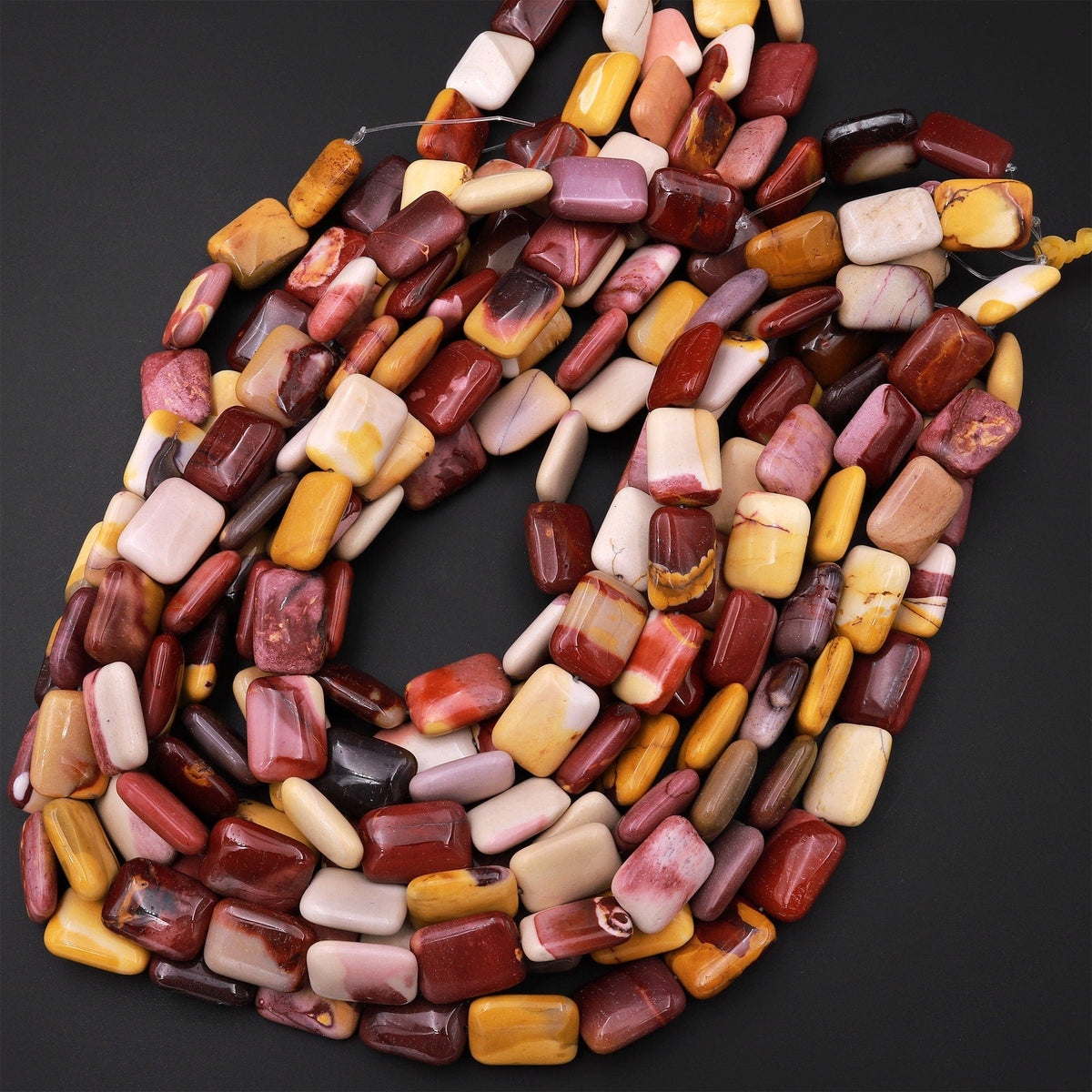 Natural Australian Mookaite Beads 13x18mm Rectangle Cushion Natural Su ...