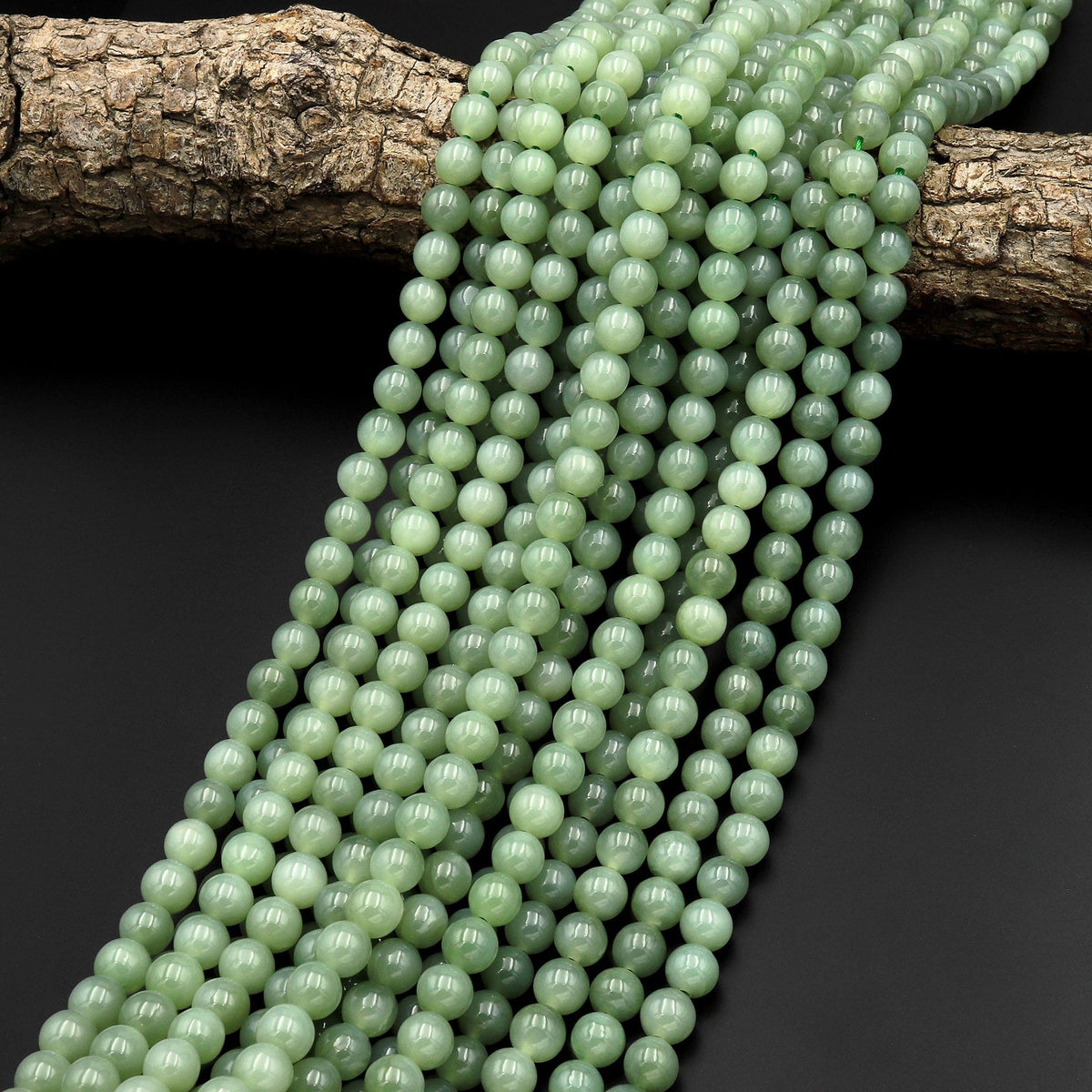 AAA Natural Burma Jade Beads 7mm Round Real Genuine Green Jade Gemston ...