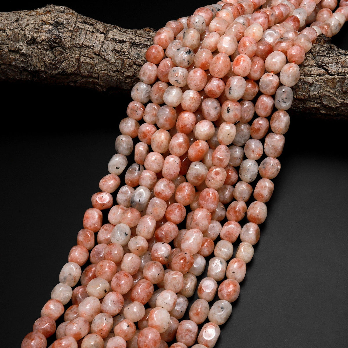 Natural Sunstone Freeform Pebble Nugget Beads Gemstone 15.5" Strand ...