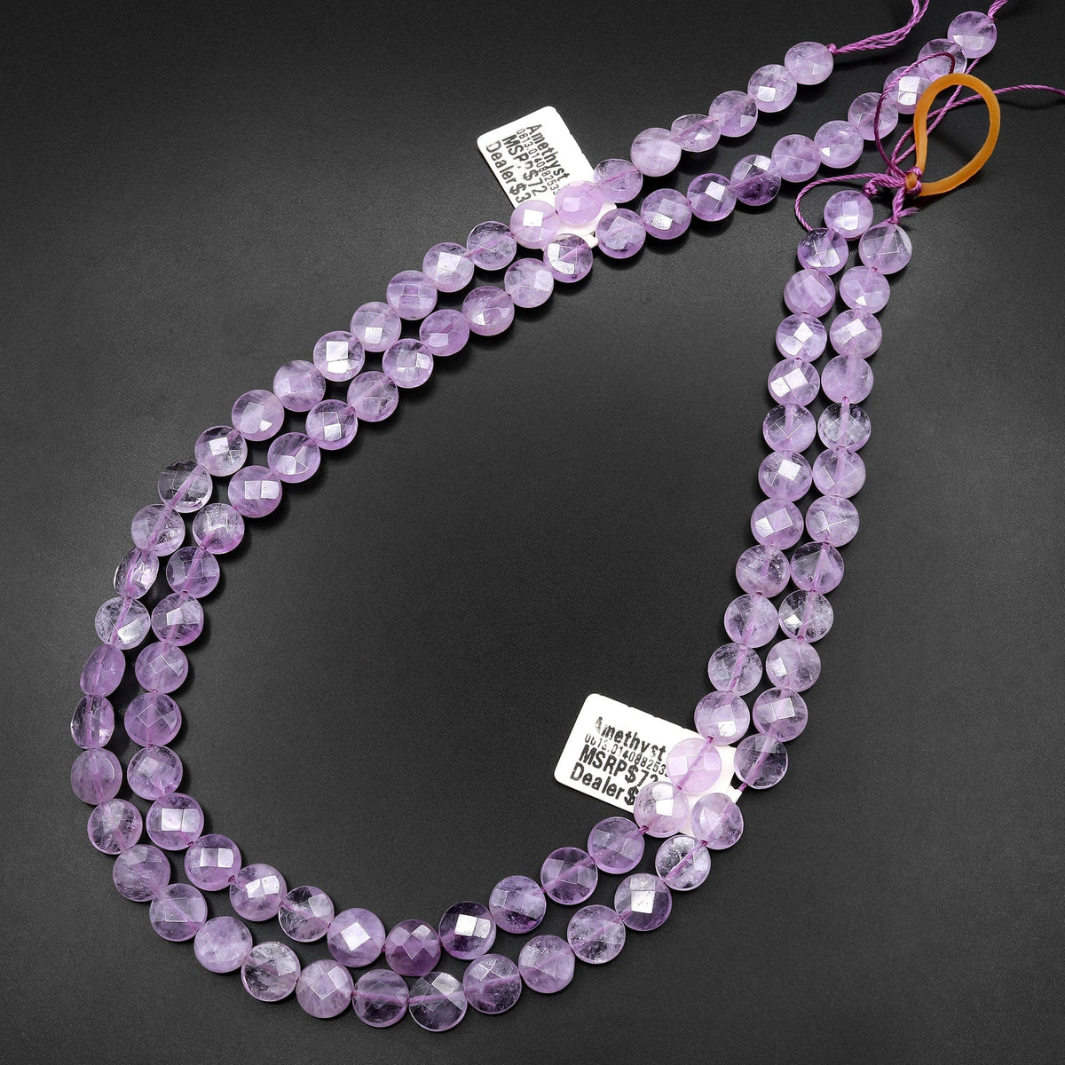 AAA Faceted 8mm Light Violet Purple Amethyst Coin Beads Flat Disc Dazz ...
