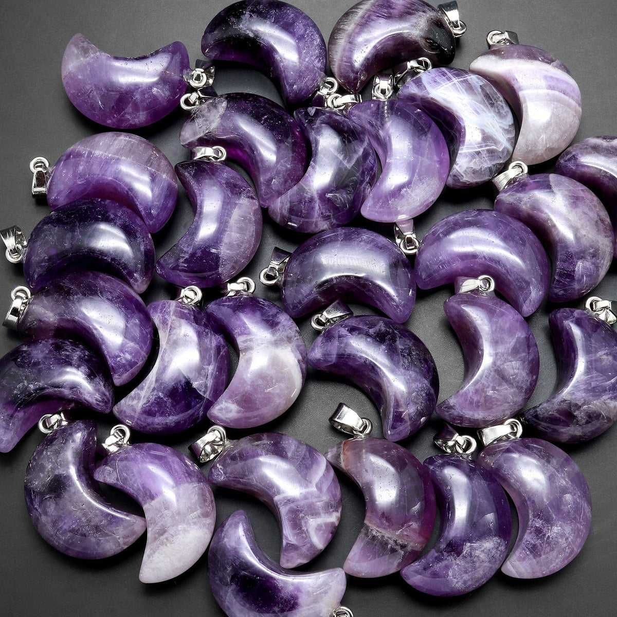 Natural Purple Amethyst Moon Pendant Ready to Wear – Intrinsic Trading