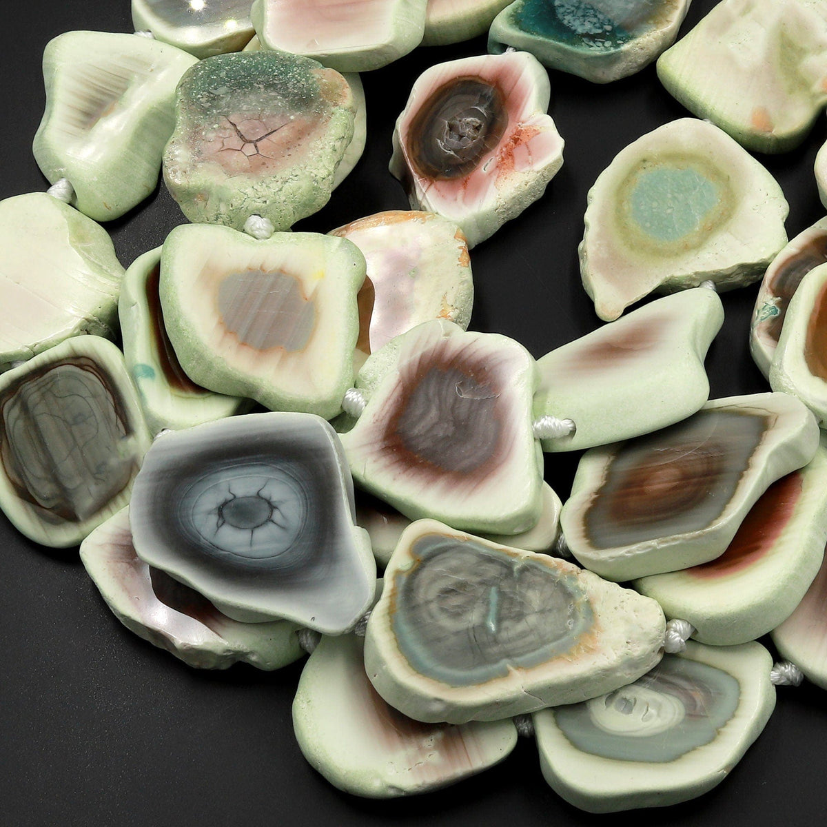 Large Natural Mexican Imperial Jasper Beads Freeform Nodule Flat Slice ...