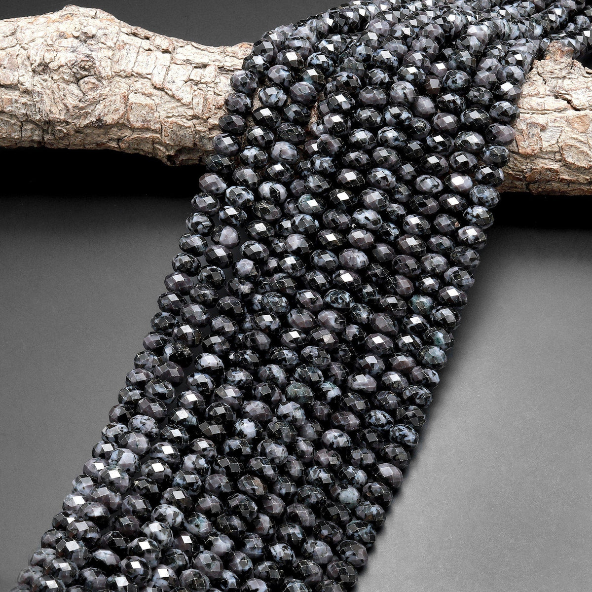 AAA Faceted Natural Indigo Gabbro 6mm 8mm Rondelle Beads Aka Mystic Me ...