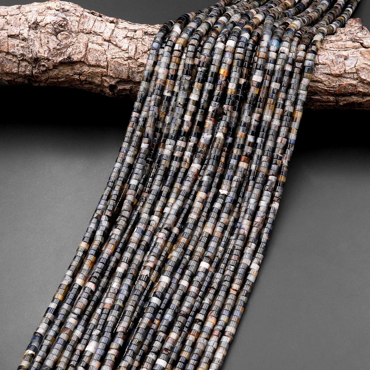 Natural Blue Pietersite 4mm Heishi Beads 15.5" Strand – Intrinsic Trading