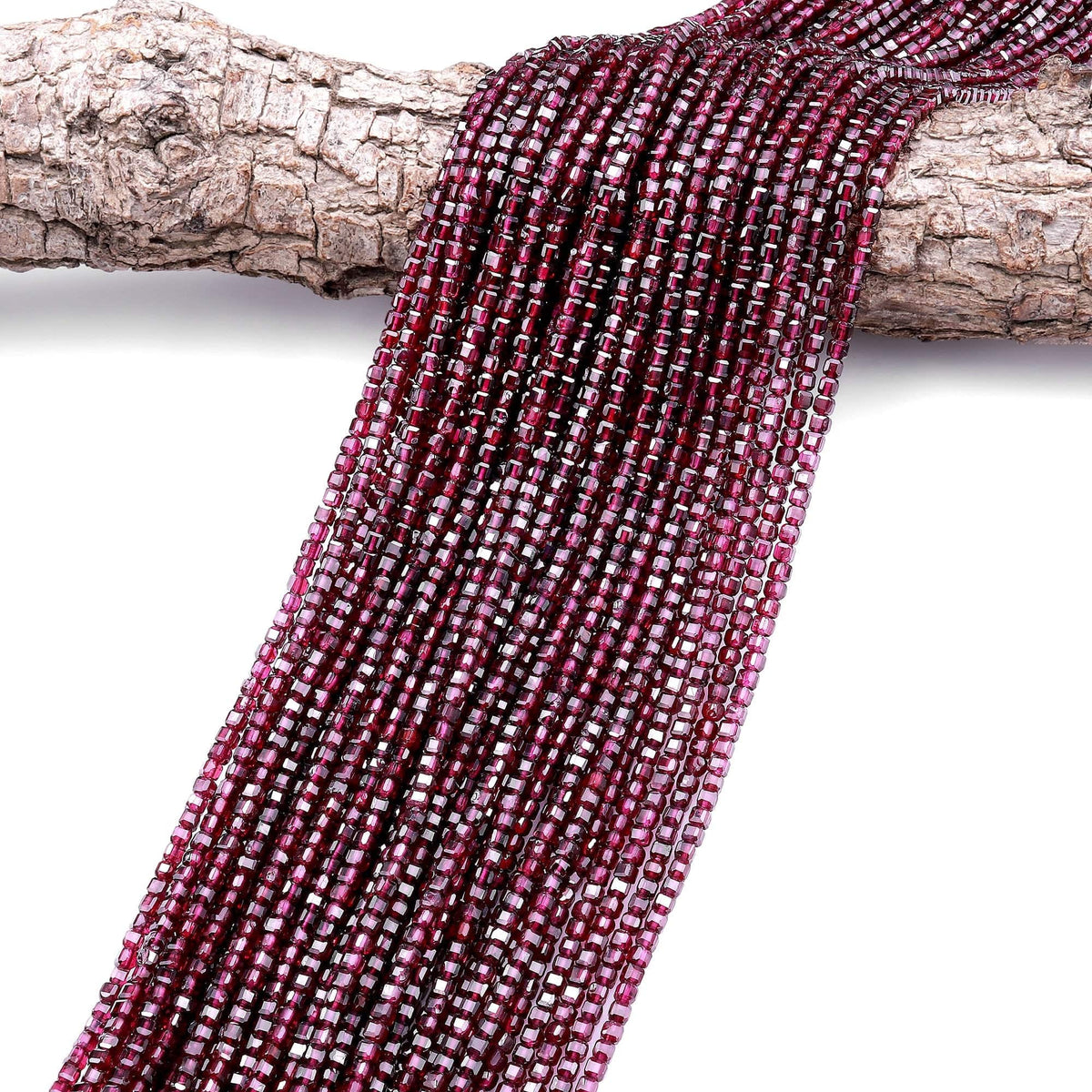 AAA Natural Purple Garnet 2mm 3mm Faceted Cube Square Dice Beads 15.5 ...