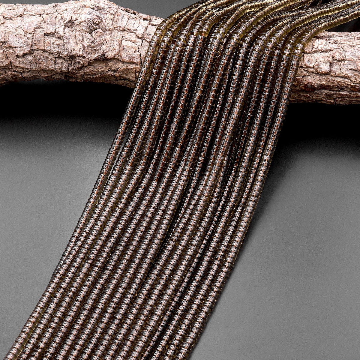 Rare Natural Ice Obsidian 4mm Heishi Rondelle Beads 15.5" Strand ...