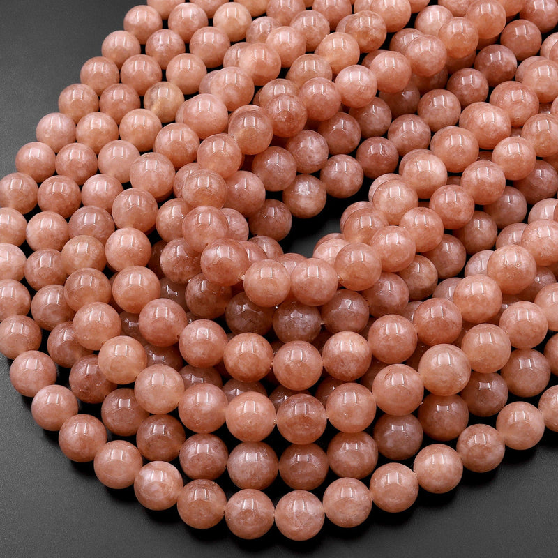 Peach Quartz 4mm 6mm 8mm 10mm Round Beads 15.5" Strand – Intrinsic Trading