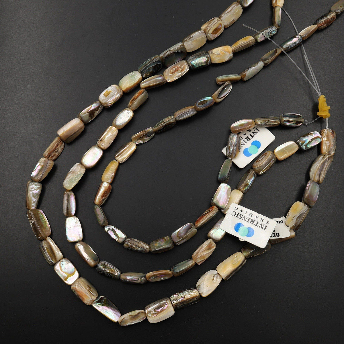 Rare Natural Orange Abalone Shell Beads Thin Rectangle Tube Nugget Iri ...