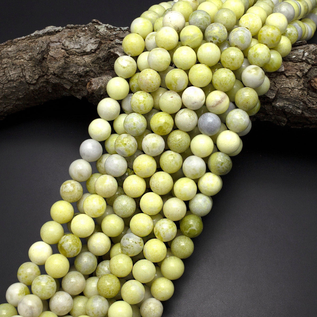 Natural Canary Yellow Jade Round Beads 8mm 15.5" Strand – Intrinsic Trading