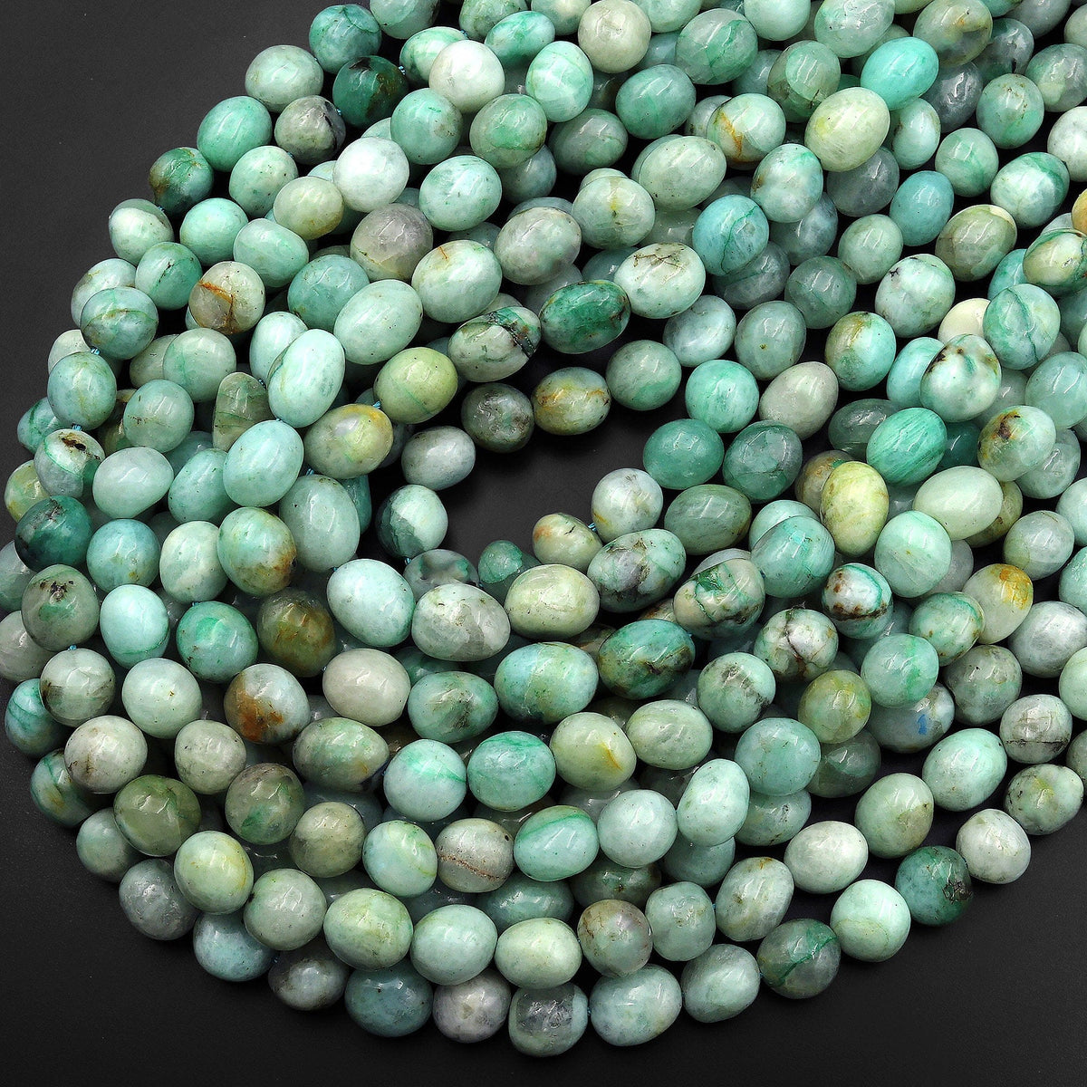 Natural Chrysocolla in Quartz Freeform Pebble Nugget Beads Gemstone 15 ...