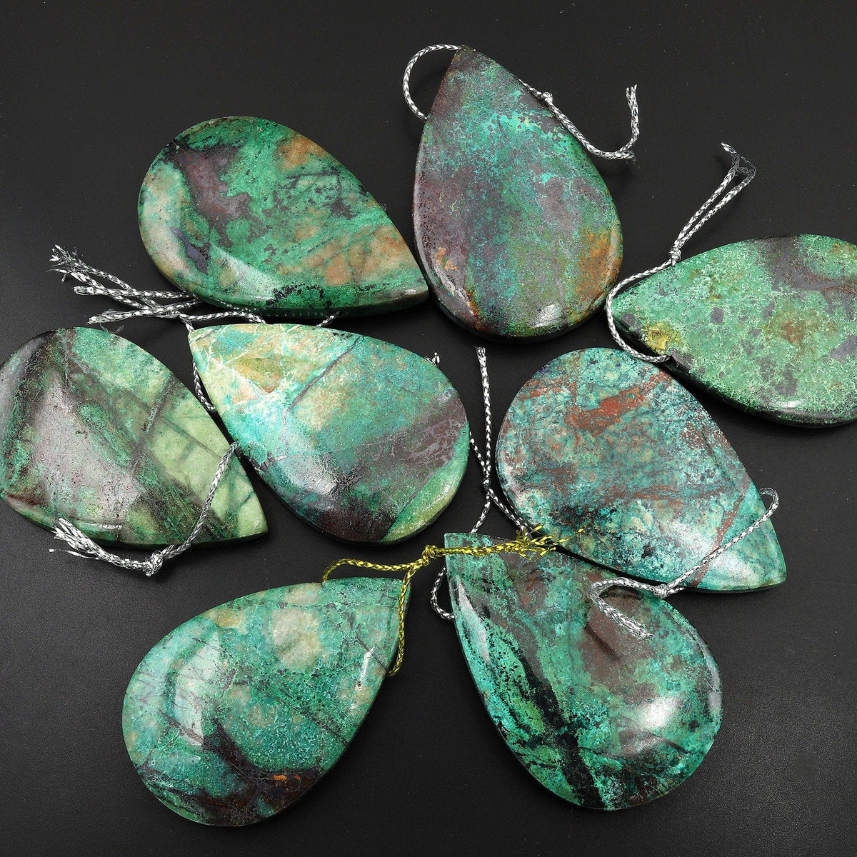 From the Old Arizona Copper Mine~ Natural Copper in Chrysocolla Teardr ...
