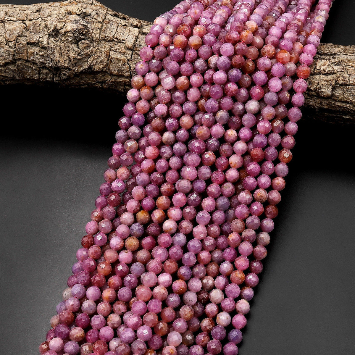 Real Genuine Natural Ruby Gemstone Faceted 6mm Round Beads Laser Diamo ...