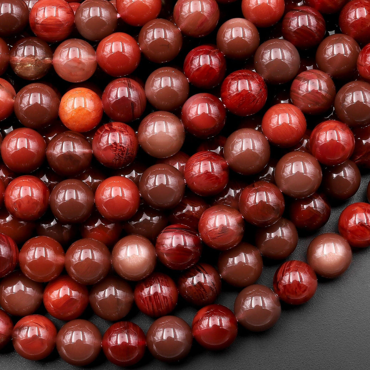 Rare Natural Red Lazasine (Andesine-Red Labradorite) 3mm 4mm 5mm 6mm 7 ...