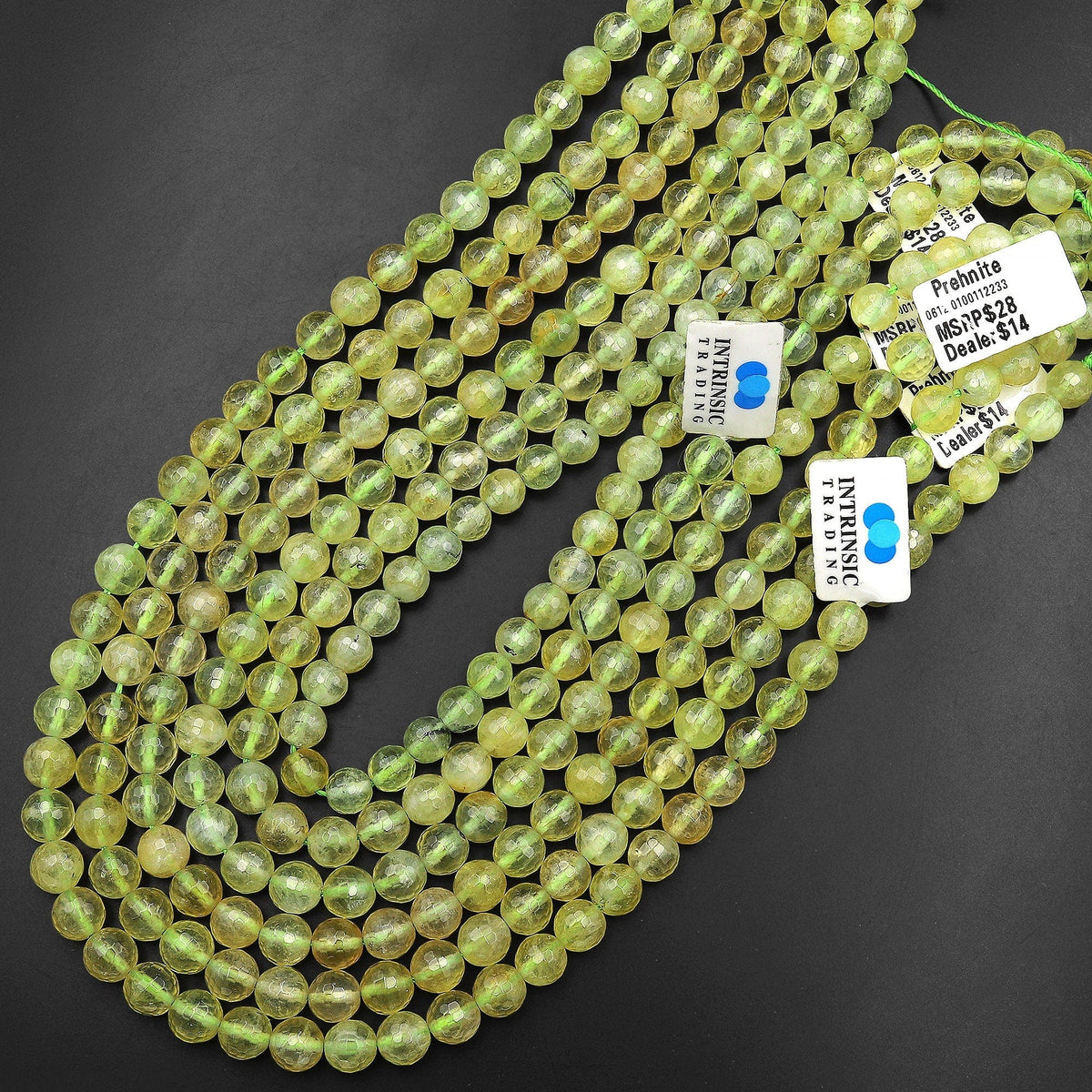 Faceted Natural Yellow Prehnite 6mm 8mm Round Beads 15.5" Strand ...