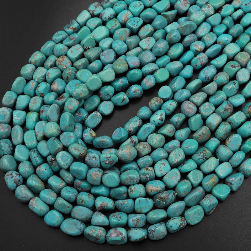 Genuine Natural Light Blue Turquoise Freeform Nugget 8mm Beads 15.5" S ...