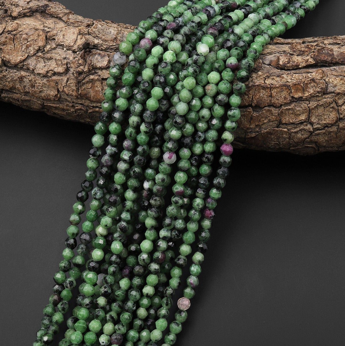 Faceted Natural Ruby Zoisite 4mm Round Beads 15.5" Strand – Intrinsic ...