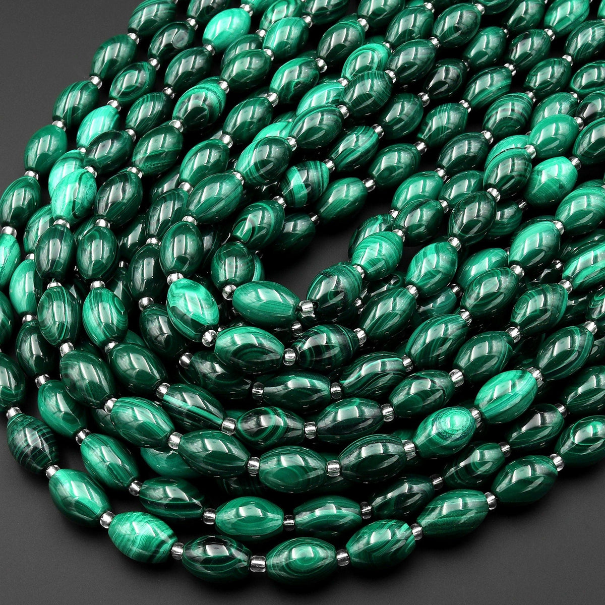 AAA Natural Green Malachite Drum Barrel Beads 10mm 12mm Gemstone From ...