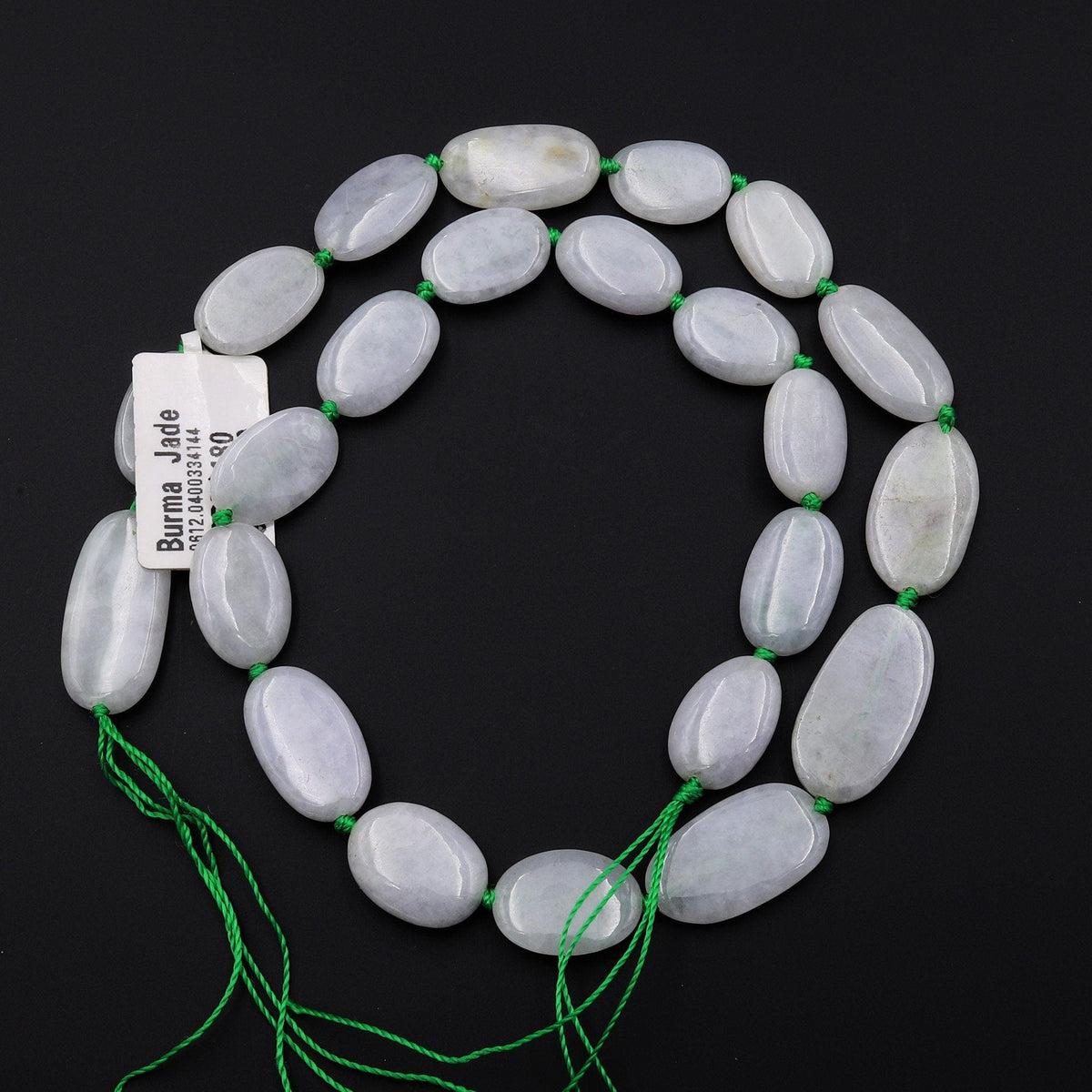 Natural Burmese Jade Beads Smooth Flat Oval Pebble Beads 15.5" Strand ...
