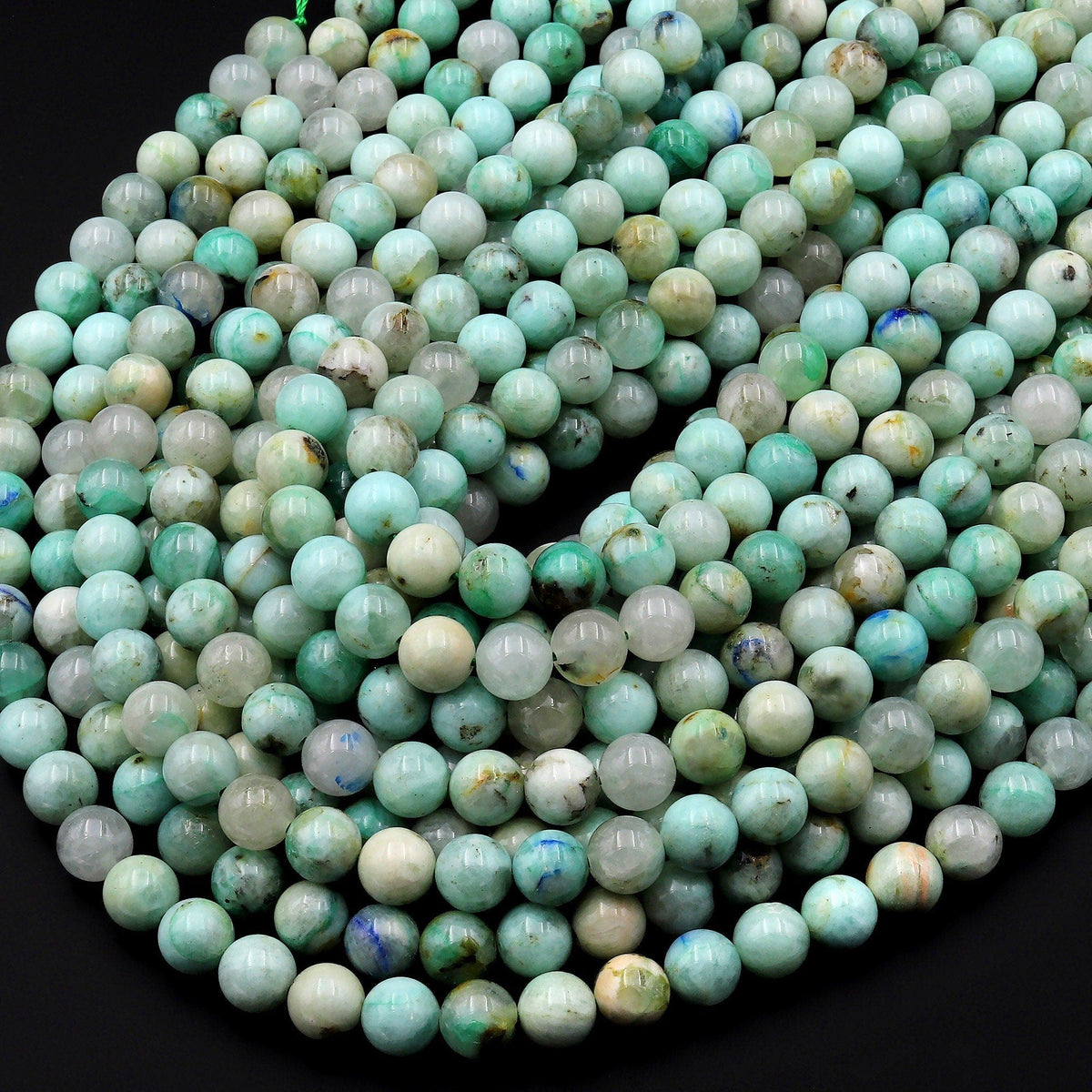 Rare Natural Chrysocolla Azurite in Quartz 6mm 8mm 10mm Round Beads Fr ...