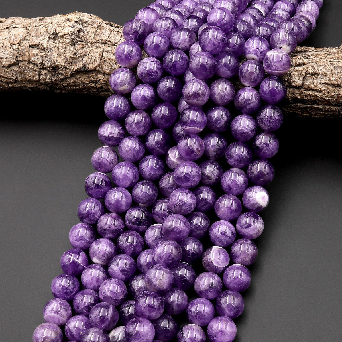 Large 12mm Natural Amethyst Smooth Round Beads 15.5" Strand – Intrinsic ...