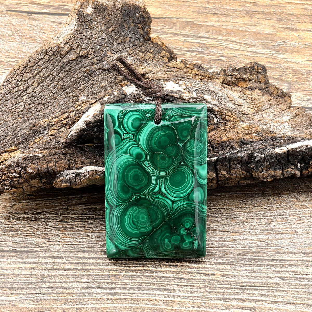 AAA Natural Malachite Pendant Rectangle Pendant Focal Gemstone Bead ...