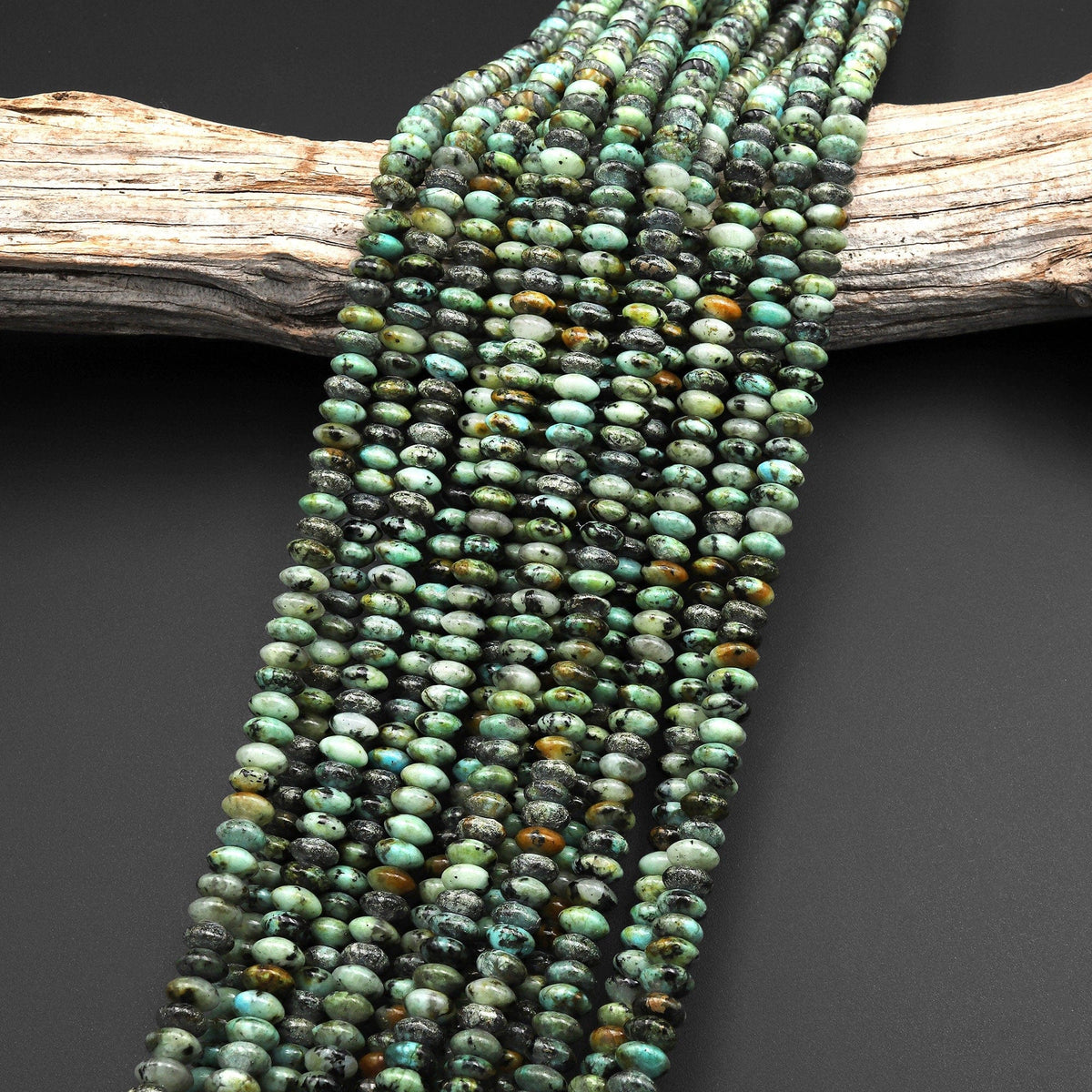 Natural African Turquoise 6mm Smooth Saucer Thin Rondelle Beads 15.5 ...