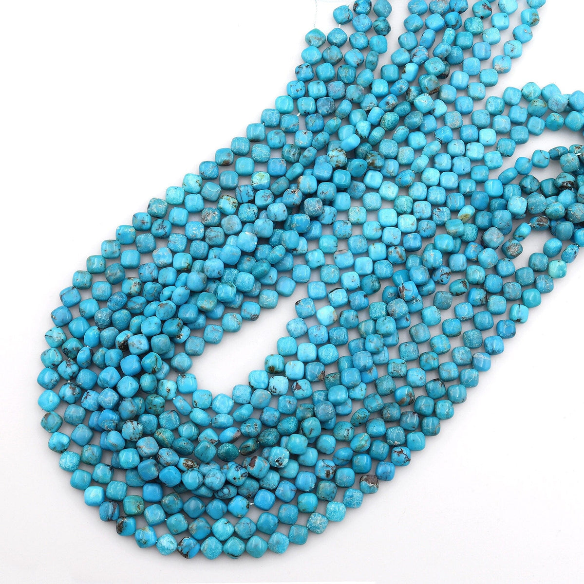 Genuine Natural Blue Turquoise 6mm Diamond Kite Square Cushion Beads G ...