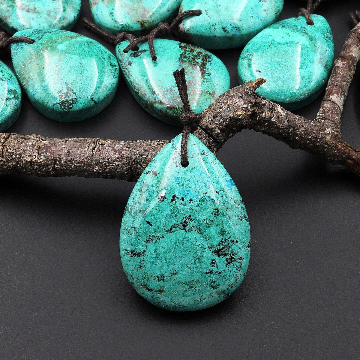 Natural Green Chrysocolla Teardrop Pendant A2 – Intrinsic Trading